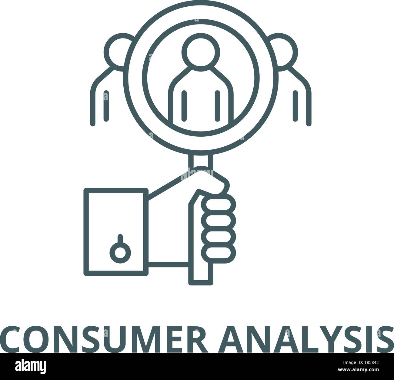 Consumer analysis vector line icon, linear concept, outline sign ...