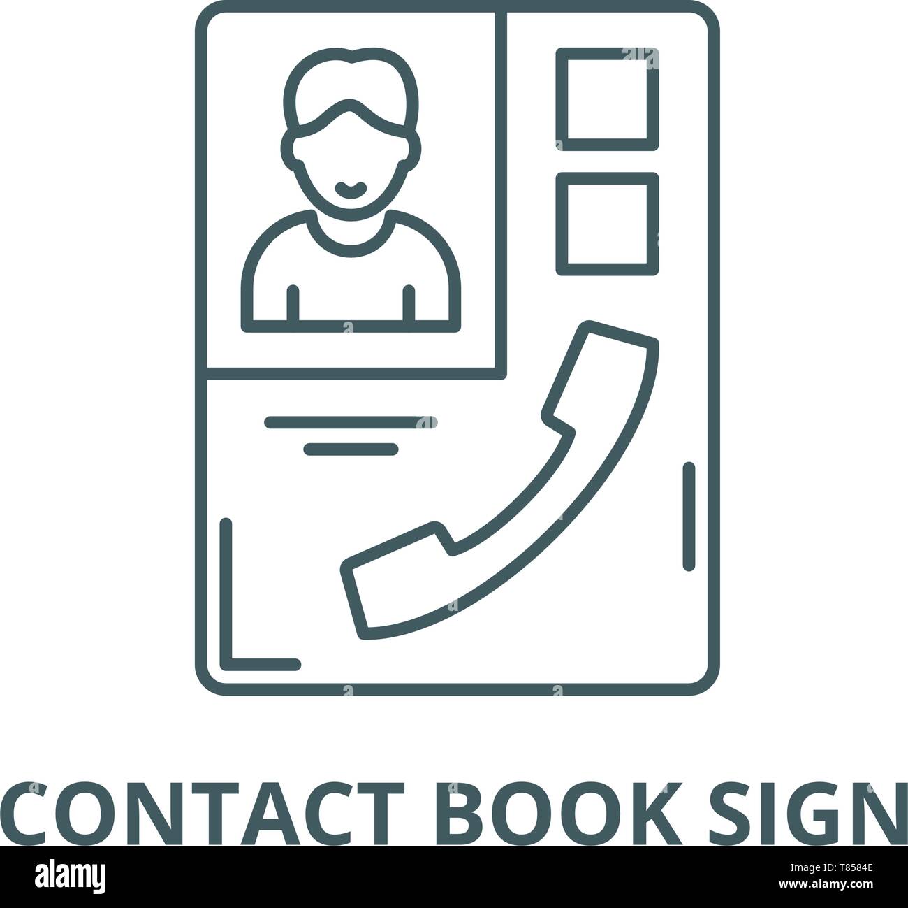 CONTACT BOOK sign vector line icon, linear concept, outline sign ...
