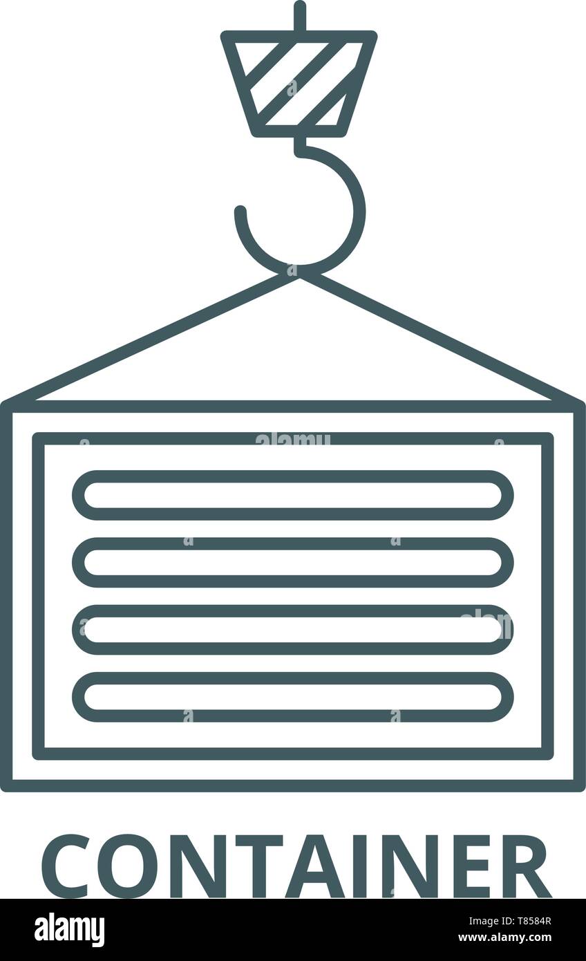 Container vector line icon, linear concept, outline sign, symbol Stock ...