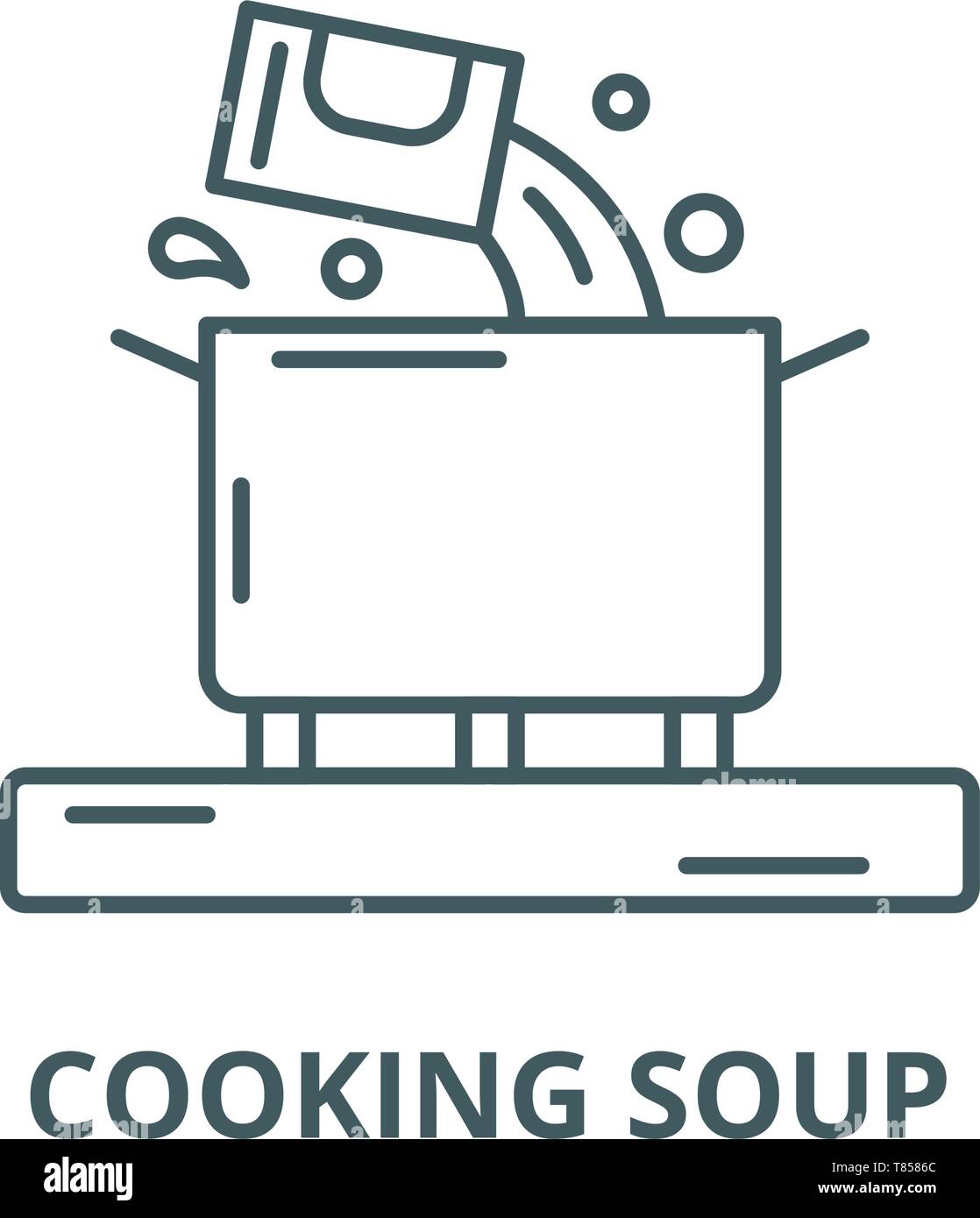 Cooking soup vector line icon, linear concept, outline sign, symbol ...