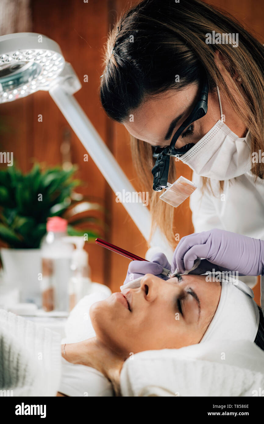 Microblading eyebrows hi-res stock photography and images - Alamy