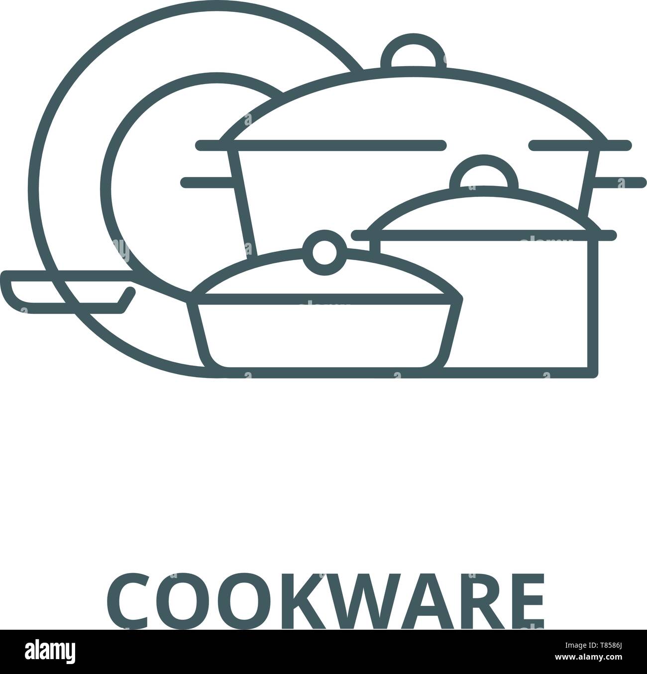 Cookware vector line icon, linear concept, outline sign, symbol Stock ...
