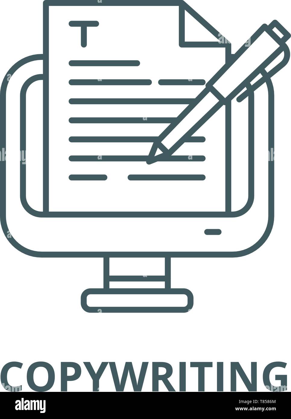 Copywriting vector line icon, linear concept, outline sign, symbol ...