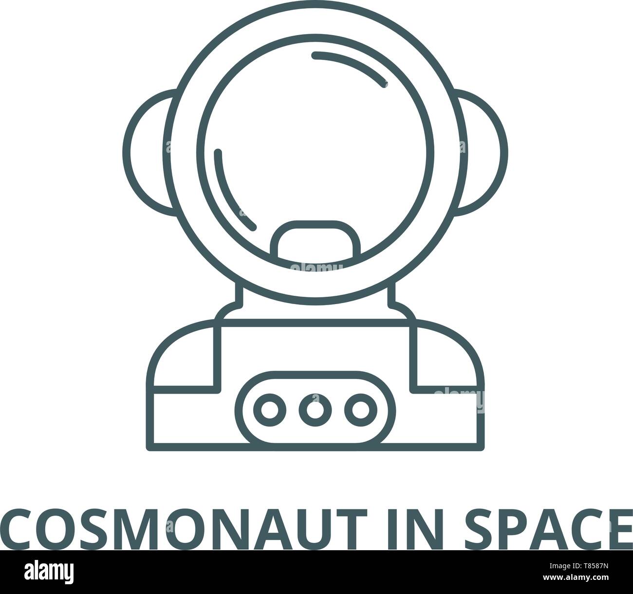 Cosmonaut in space vector line icon, linear concept, outline sign, symbol Stock Vector Image ...