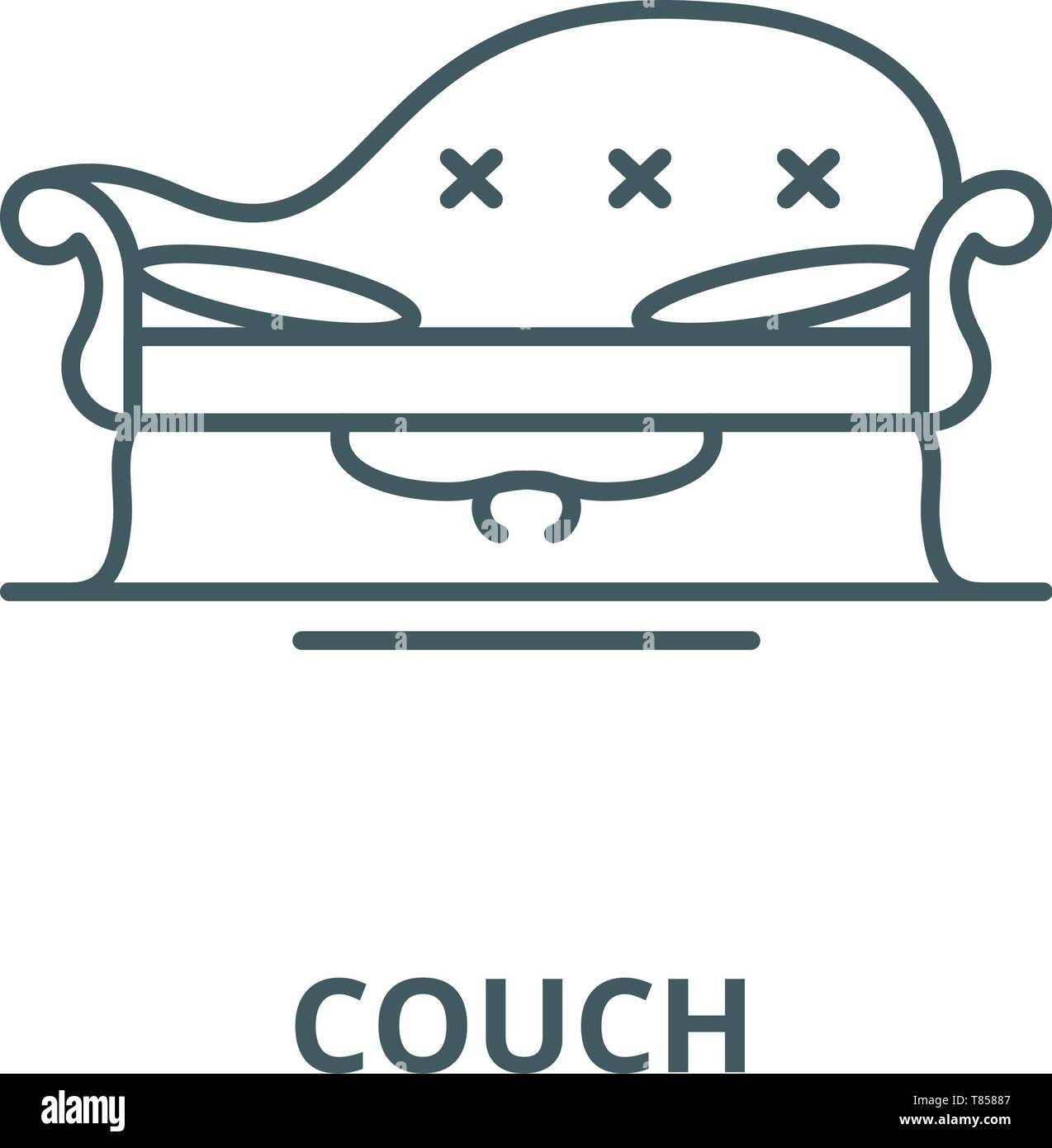 Couch vector line icon, linear concept, outline sign, symbol Stock ...
