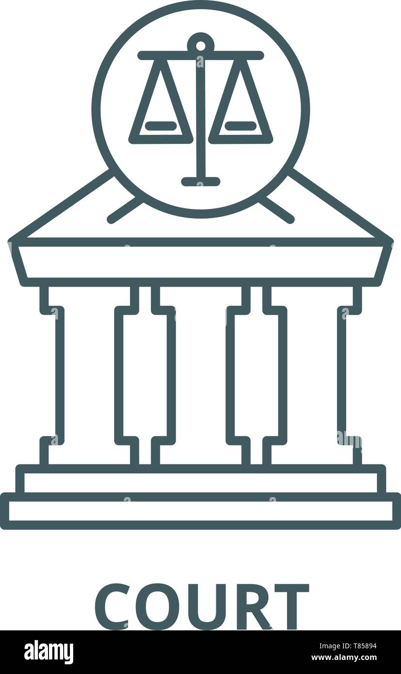 Court vector line icon, linear concept, outline sign, symbol Stock ...