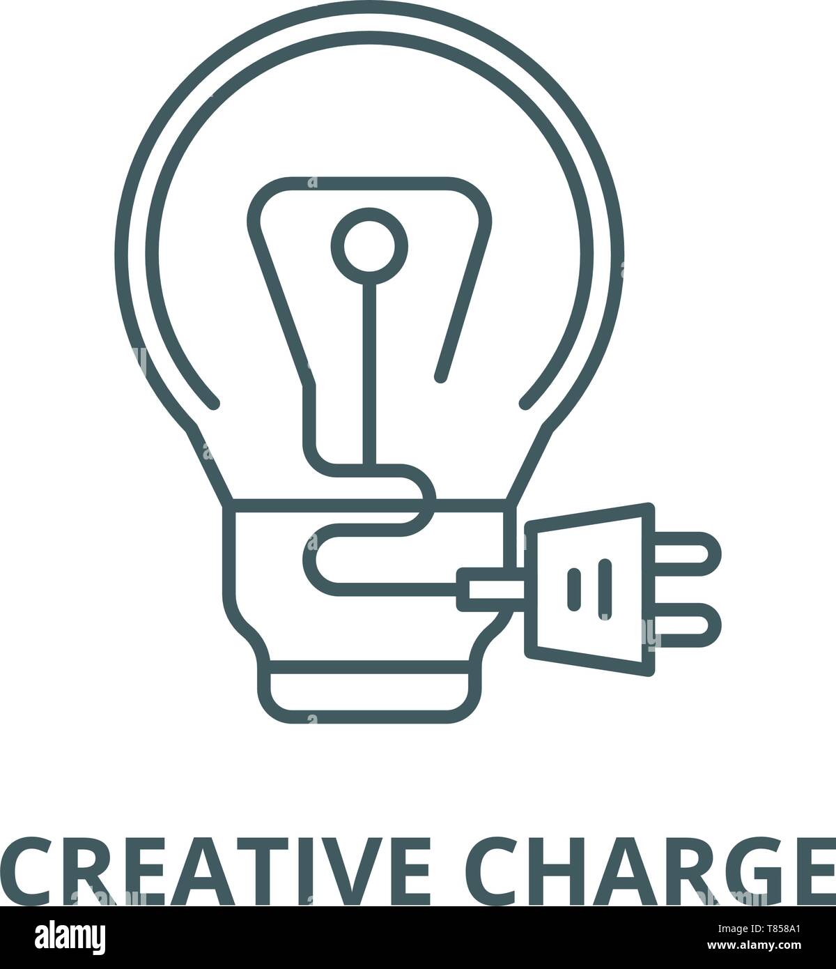 Creative charge vector line icon, linear concept, outline sign, symbol ...