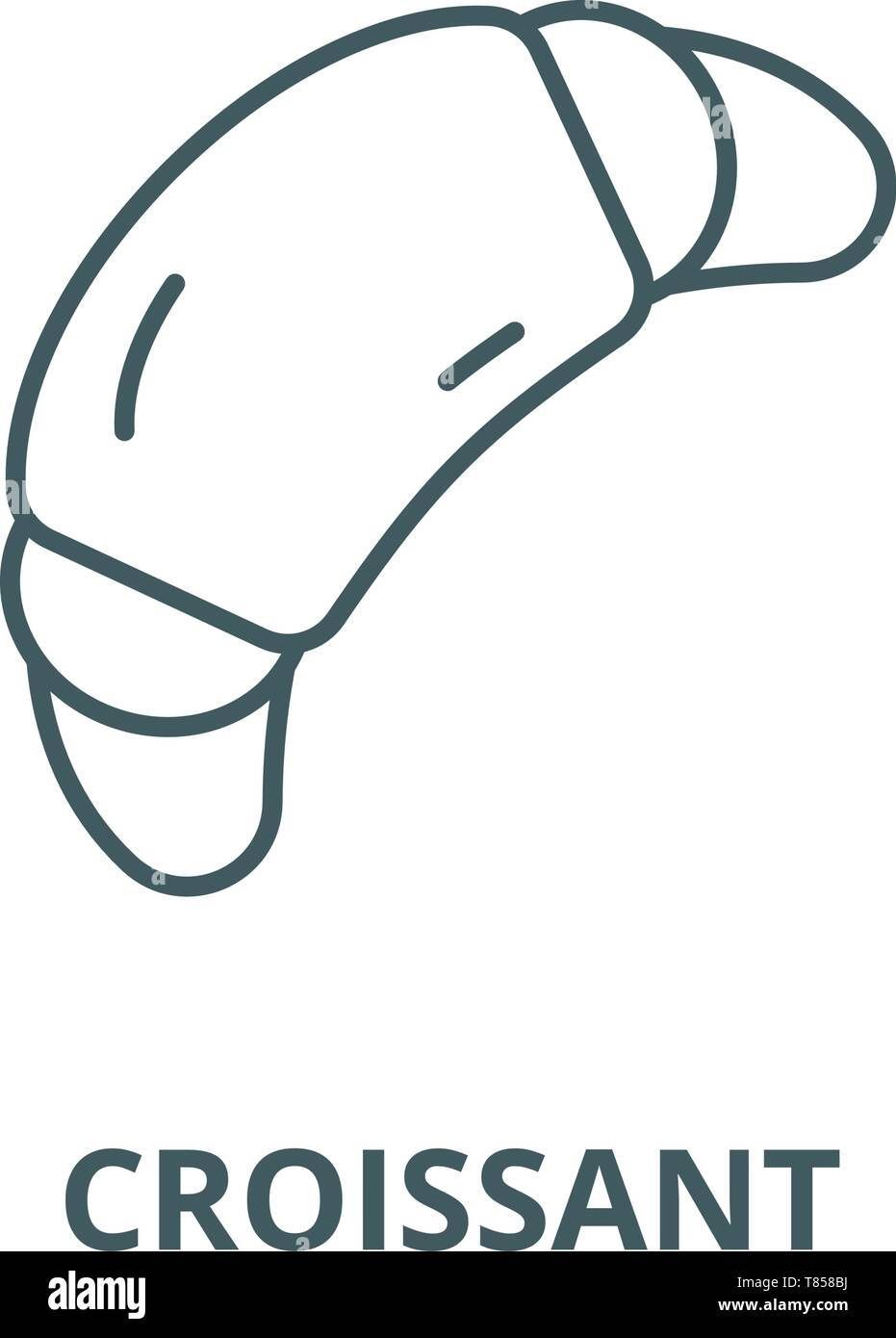 Croissant vector line icon, linear concept, outline sign, symbol Stock ...