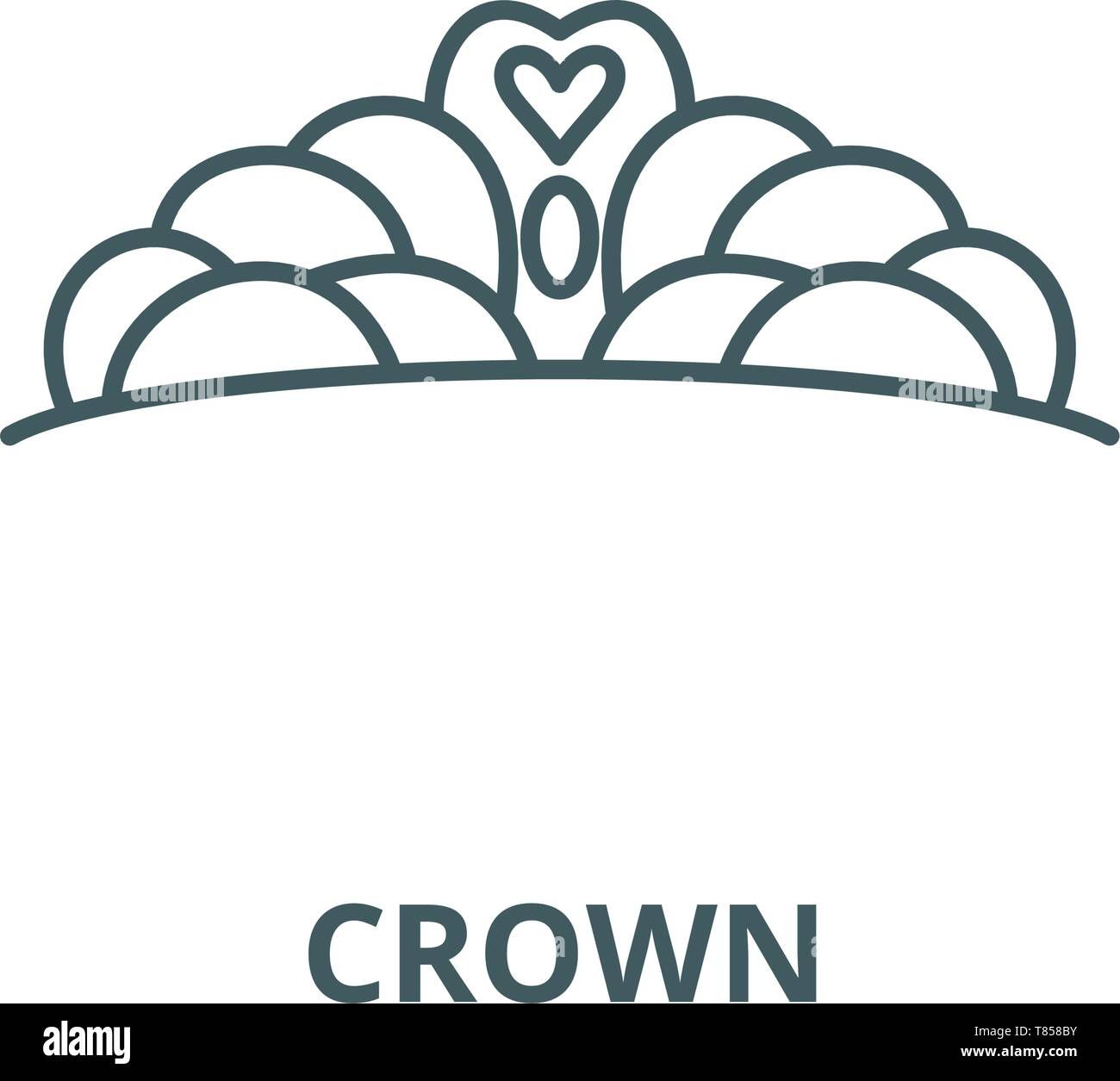 Crown vector line icon, linear concept, outline sign, symbol Stock ...