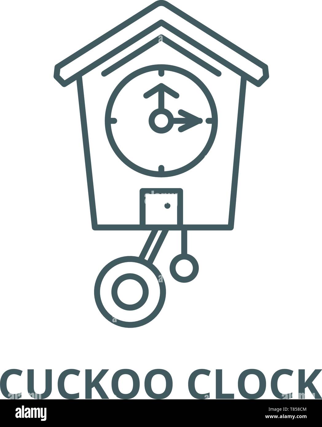 Cuckoo clock vector line icon, linear concept, outline sign, symbol ...