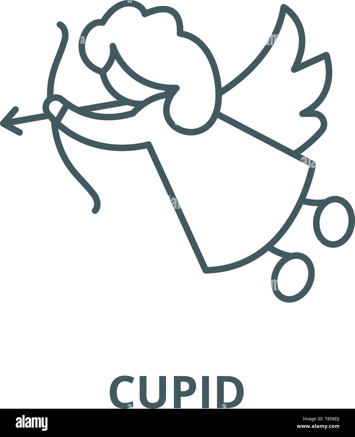 Cupid vector line icon, linear concept, outline sign, symbol Stock ...