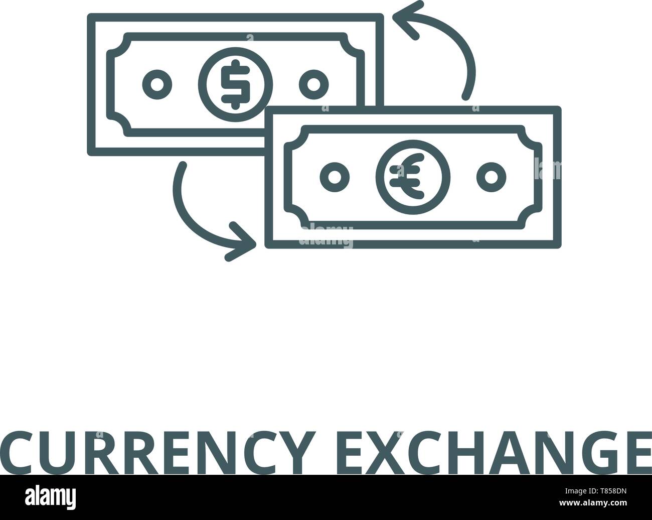 Currency exchange vector line icon, linear concept, outline sign ...