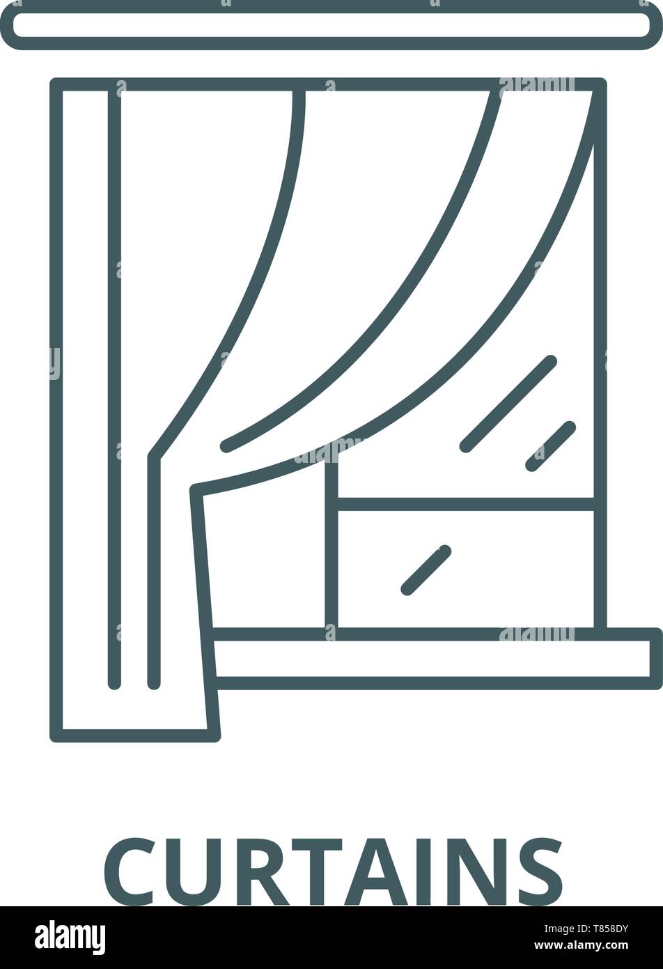 Curtains vector line icon, linear concept, outline sign, symbol Stock Vector Image & Art - Alamy