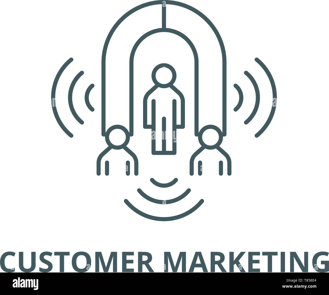 Customer marketing vector line icon, linear concept, outline sign ...