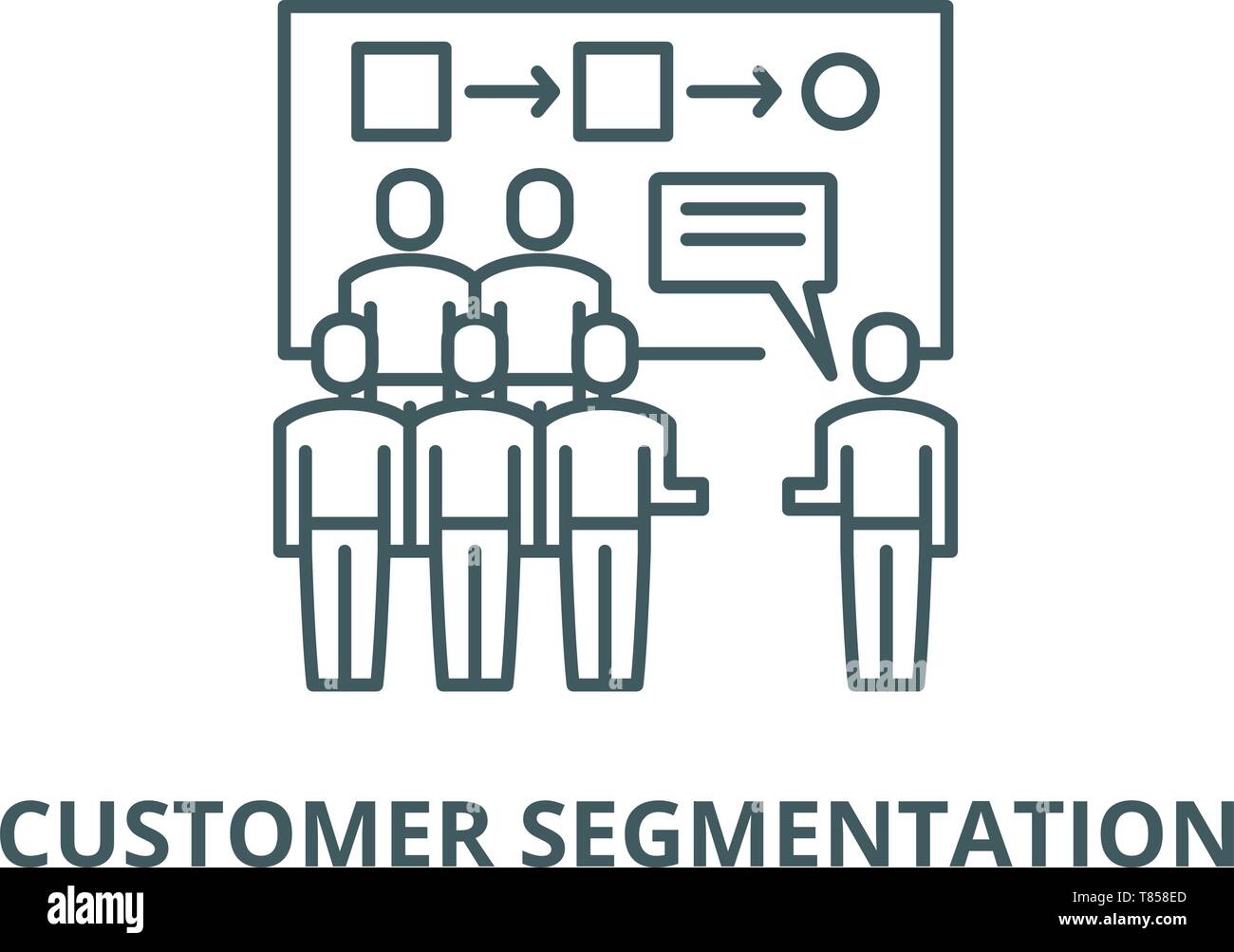 Customer segmentation vector line icon, linear concept, outline sign ...