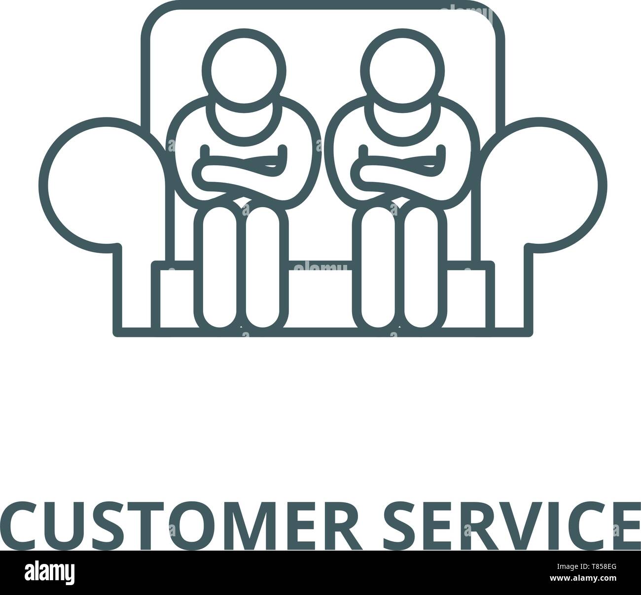 Customer service vector line icon, linear concept, outline sign, symbol ...