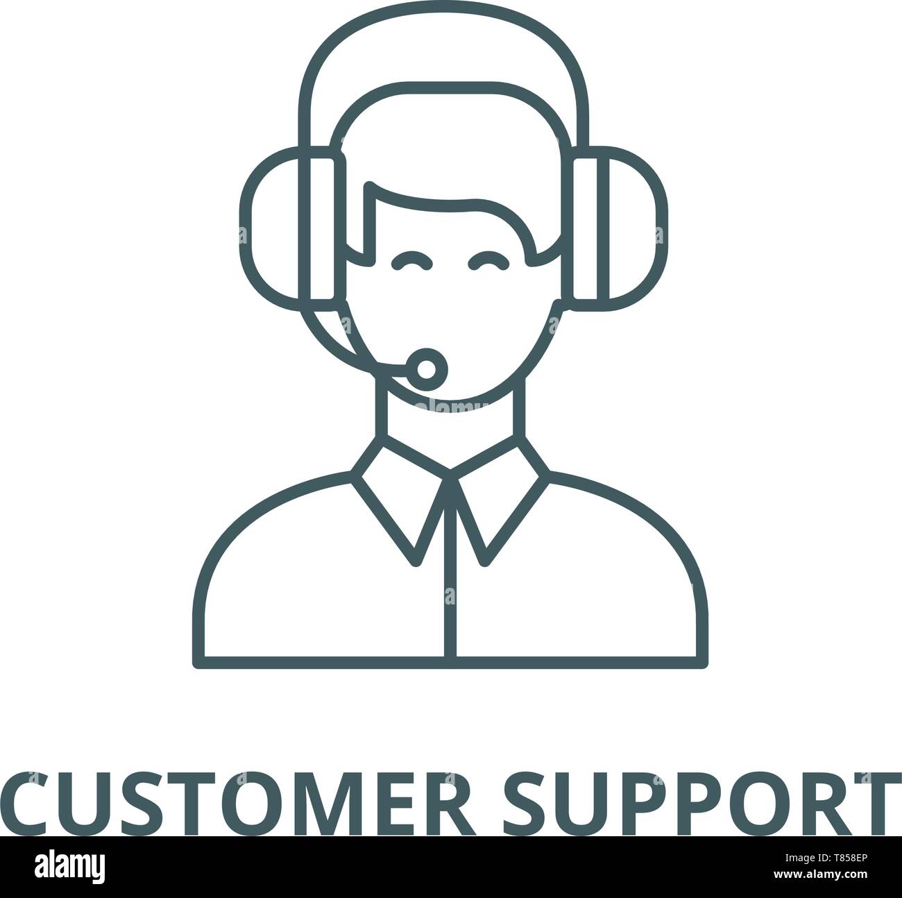 Customer support vector line icon, linear concept, outline sign, symbol ...