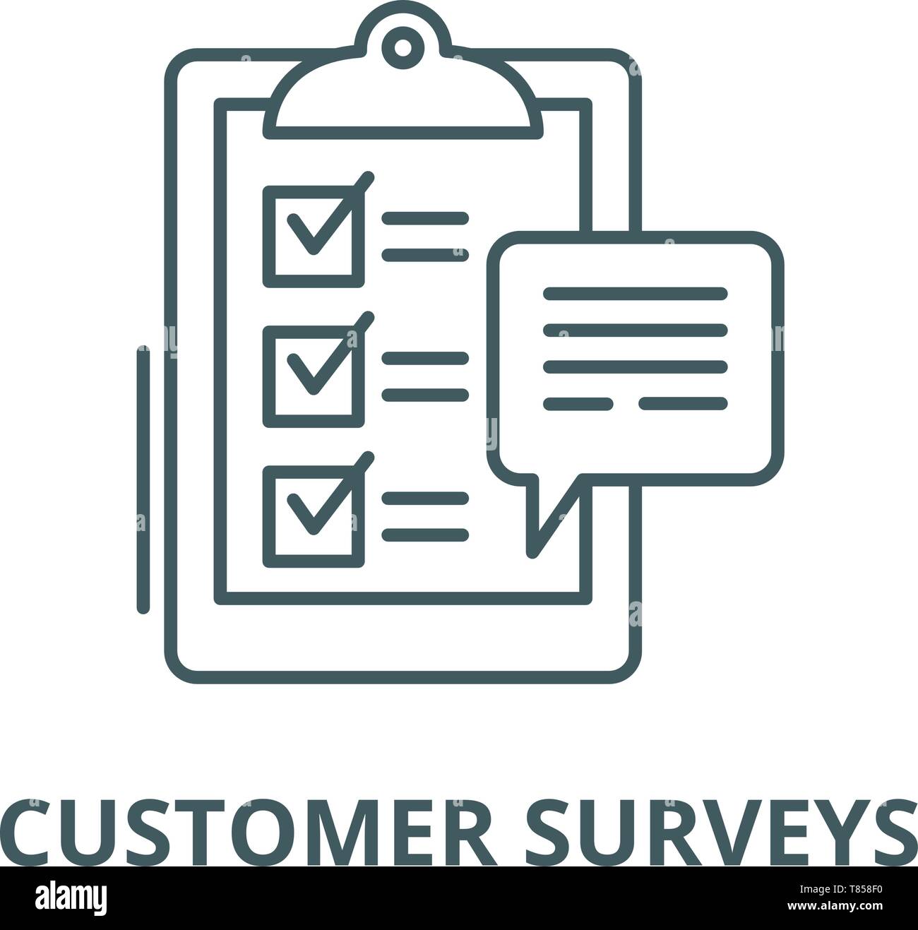 Customer surveys vector line icon, linear concept, outline sign, symbol ...