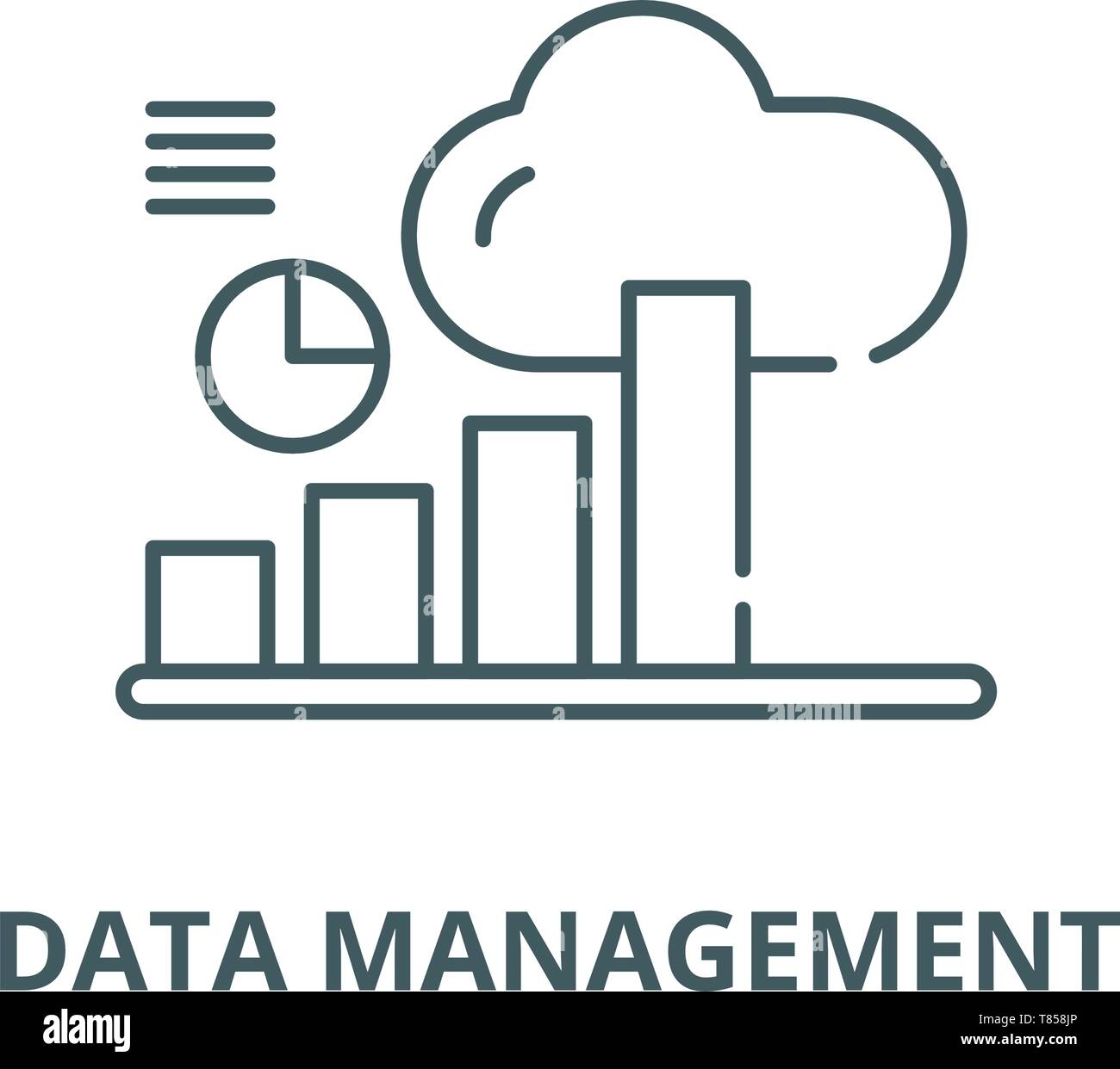 Data management vector line icon, linear concept, outline sign, symbol Stock Vector Image & Art ...