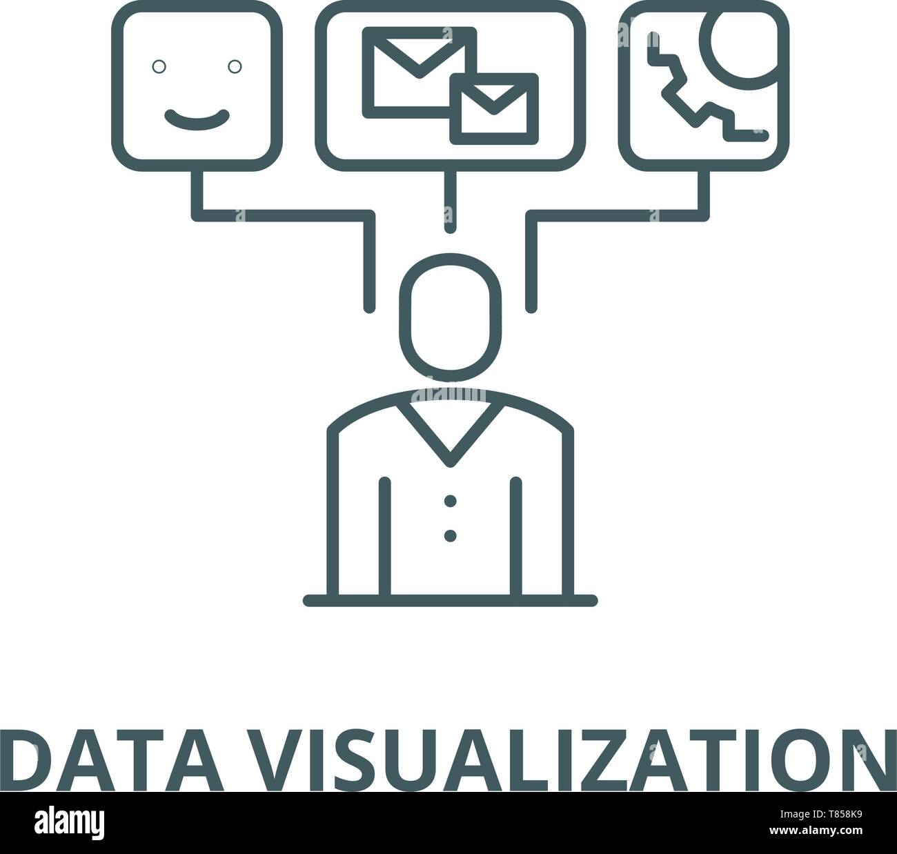 Data visualization vector line icon, linear concept, outline sign ...