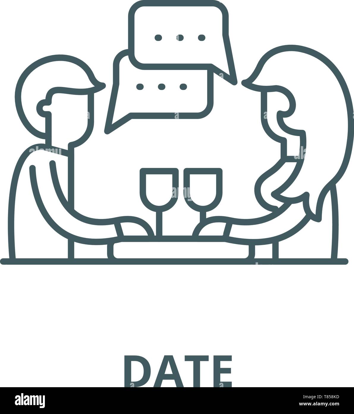 Date vector line icon, linear concept, outline sign, symbol Stock ...