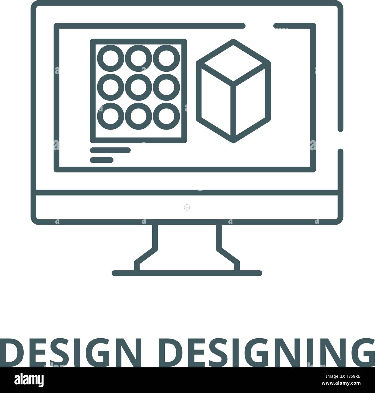 Design designing vector line icon, linear concept, outline sign, symbol ...