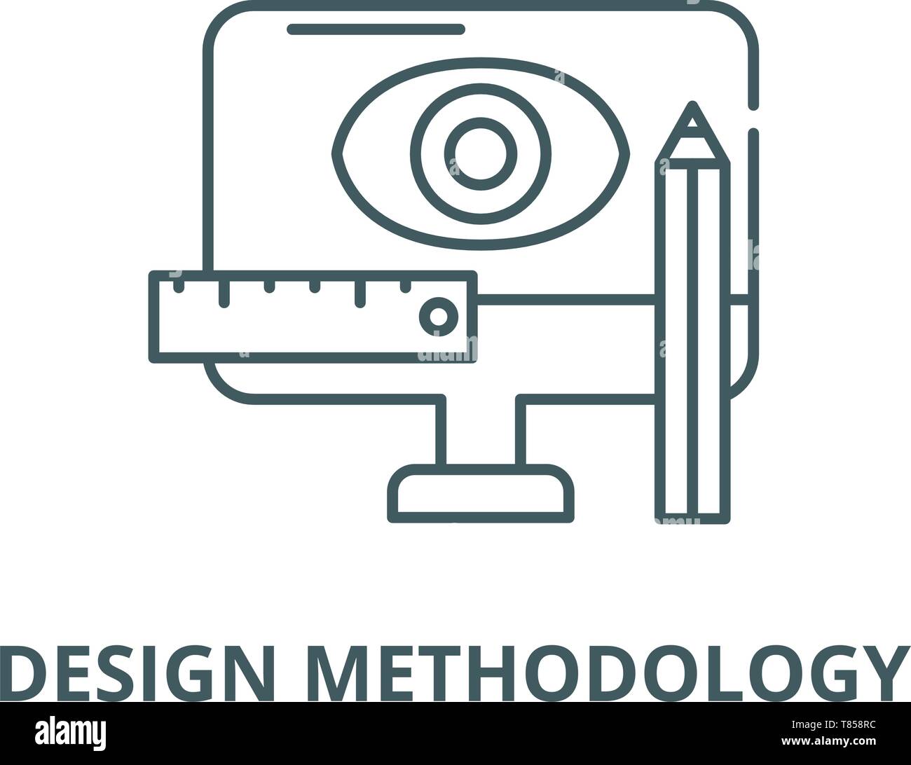Design methodology vector line icon, linear concept, outline sign ...