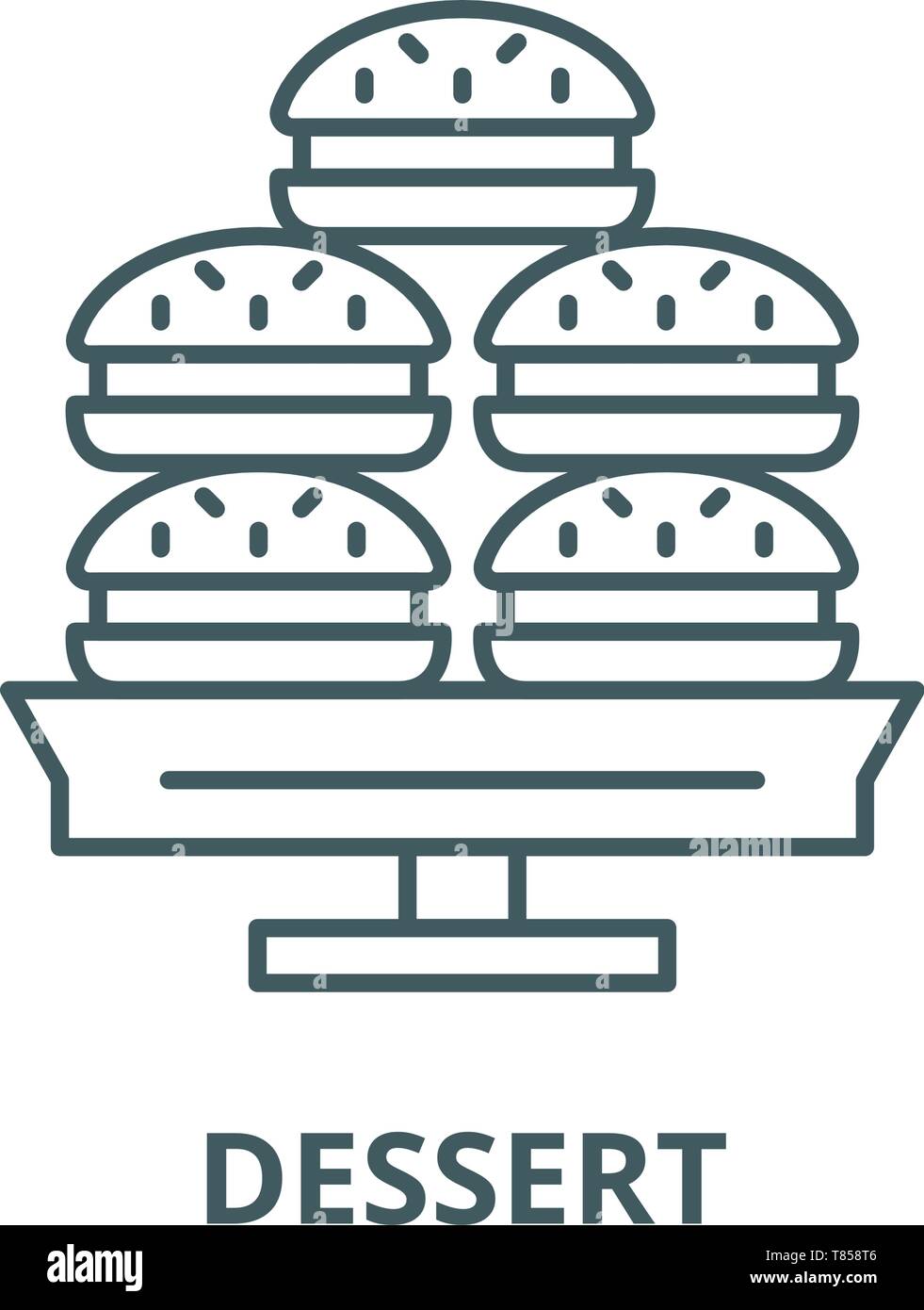 Dessert vector line icon, linear concept, outline sign, symbol Stock ...