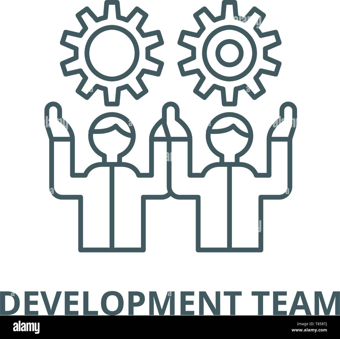 Development team vector line icon, linear concept, outline sign, symbol ...
