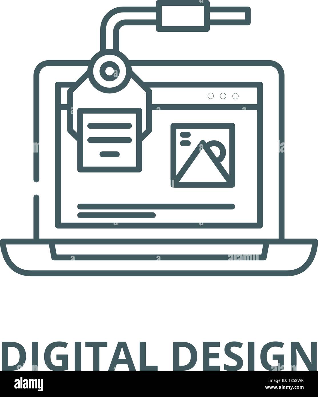 Digital design vector line icon, linear concept, outline sign, symbol Stock Vector Image & Art ...