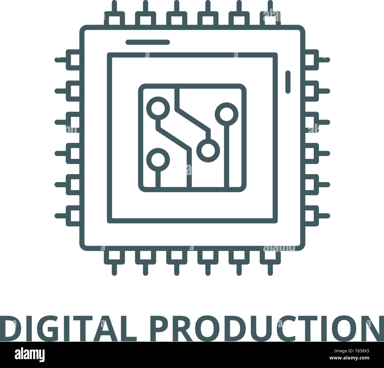 Digital production vector line icon, linear concept, outline sign ...