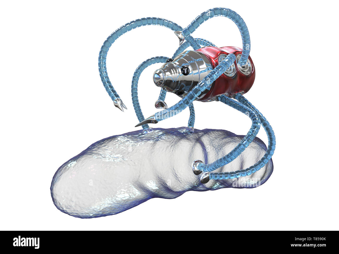 Medical nanorobot fighting with bacterium, illustration Stock Photo - Alamy
