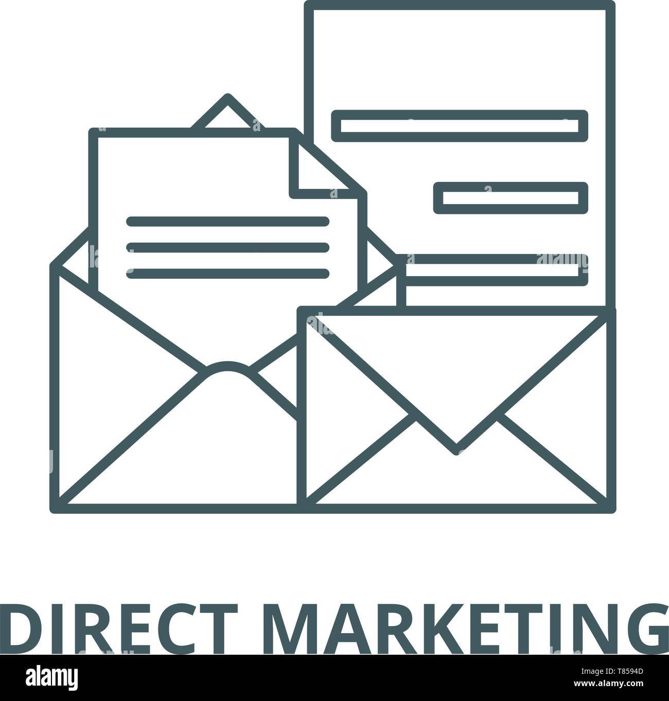 Direct marketing vector line icon, linear concept, outline sign, symbol ...