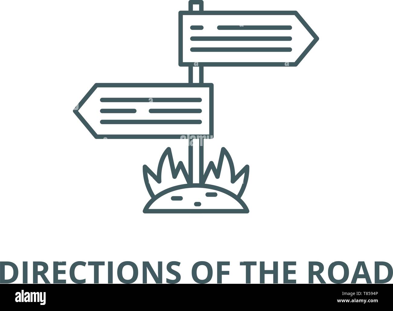 Directions of the road vector line icon, linear concept, outline sign ...