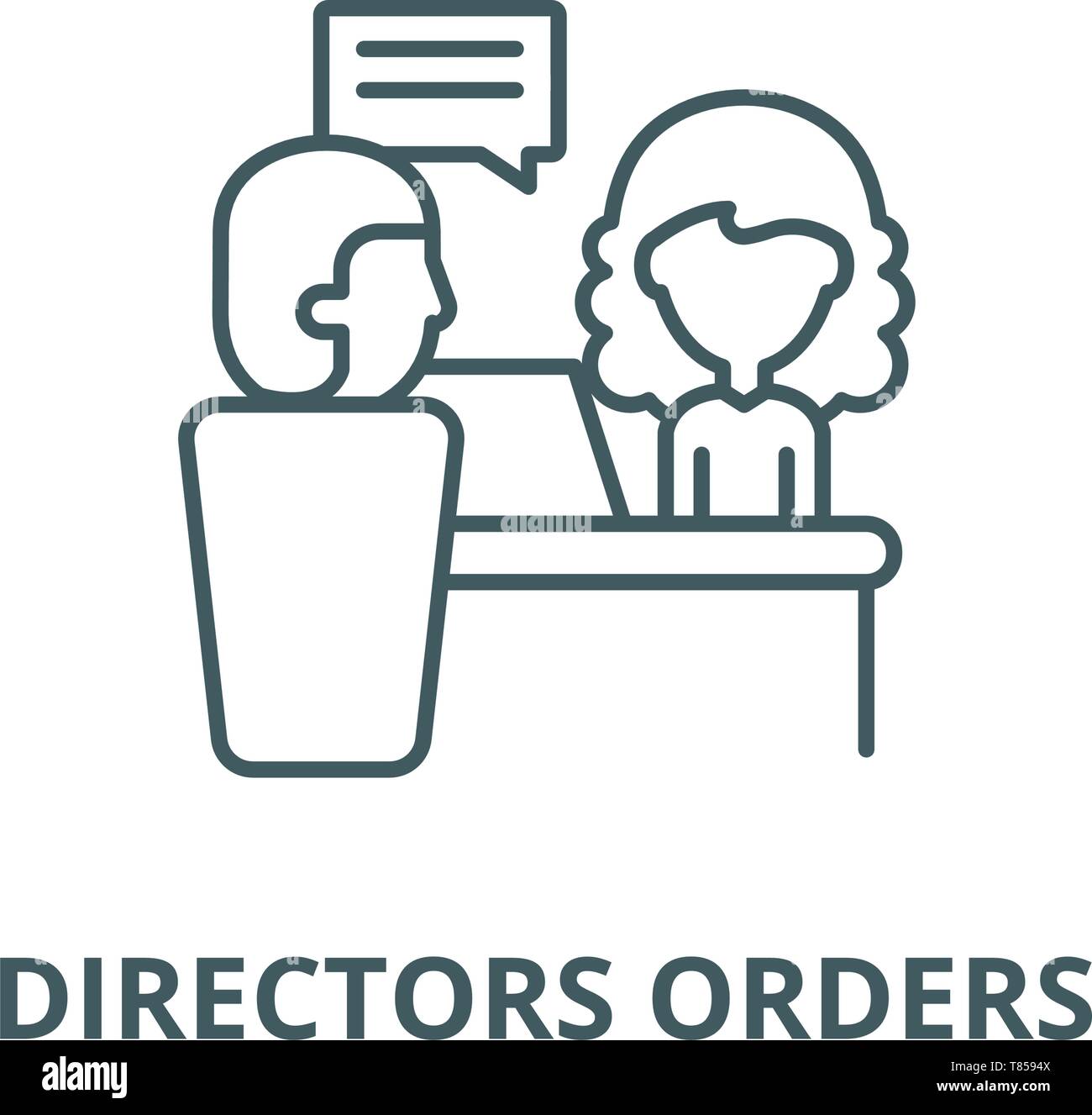 Directors orders vector line icon, linear concept, outline sign, symbol ...