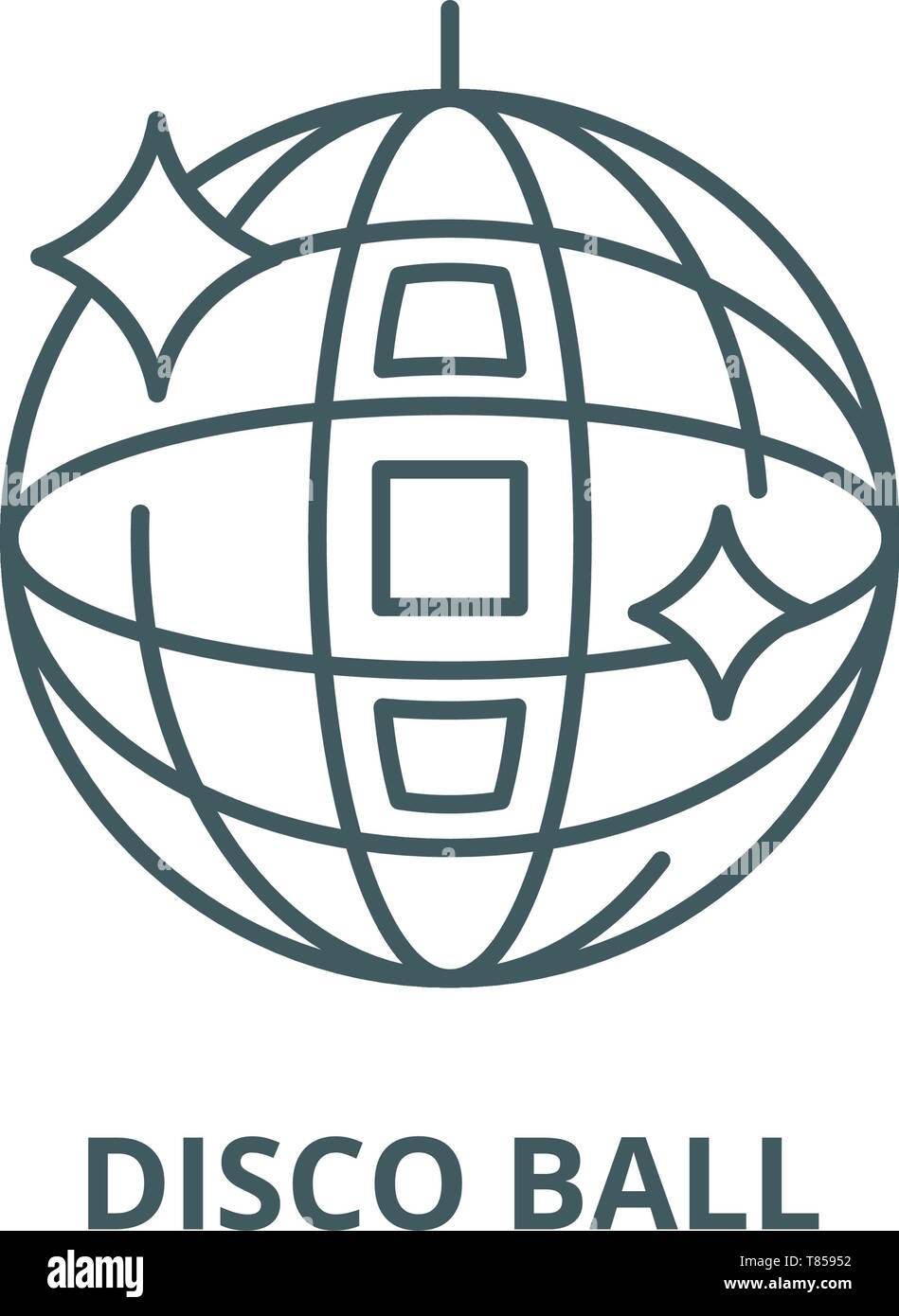 Disco ball vector line icon, linear concept, outline sign, symbol Stock ...