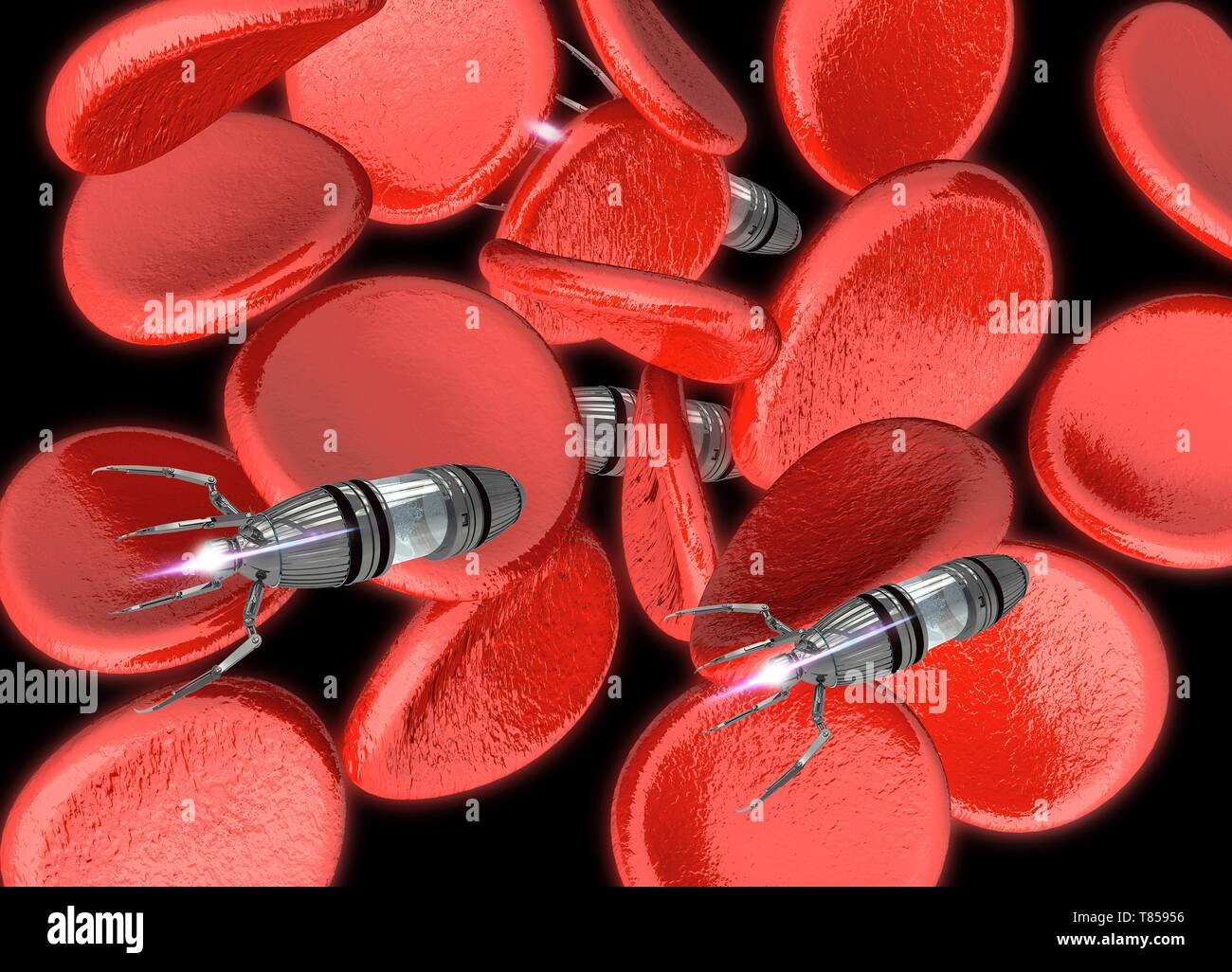 Nanobots in bloodstream, illustration Stock Photo - Alamy