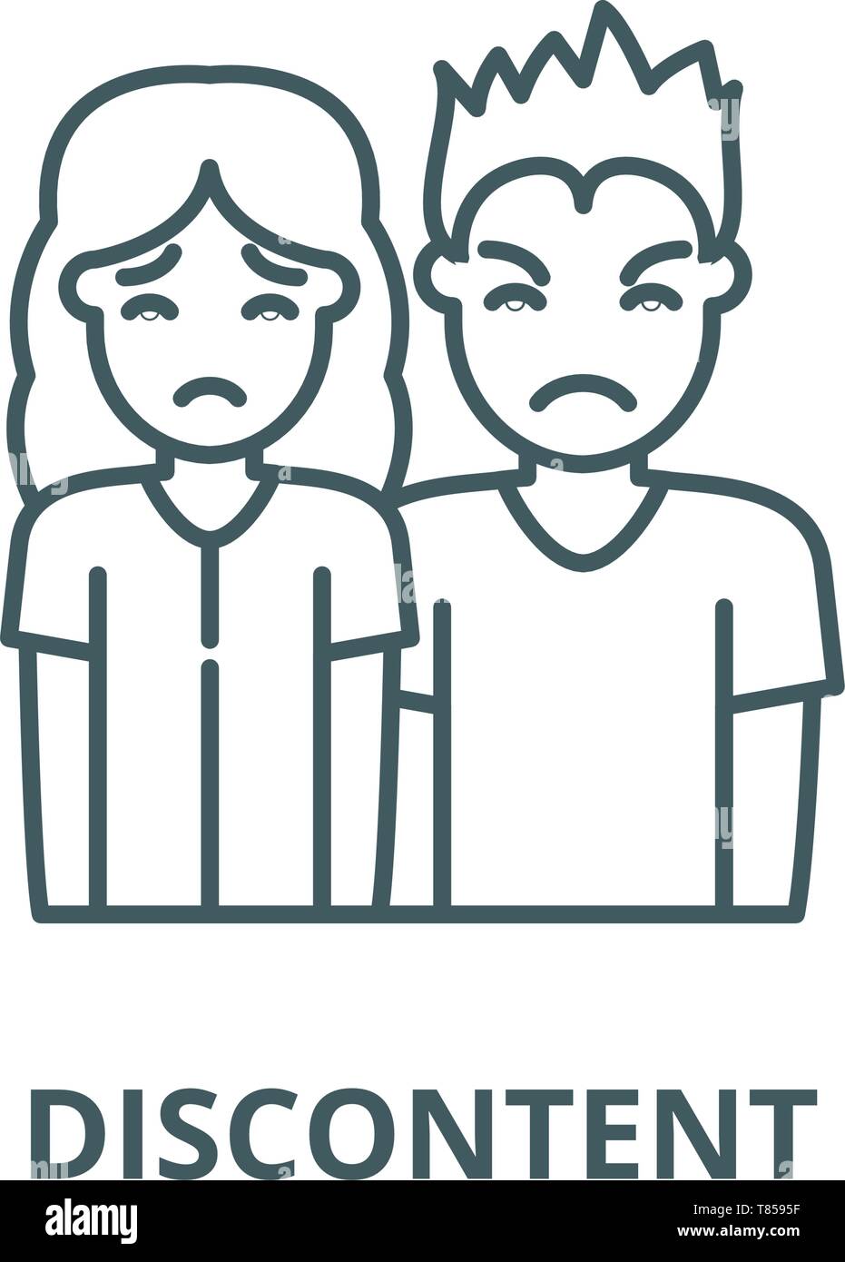 Discontent vector line icon, linear concept, outline sign, symbol Stock ...