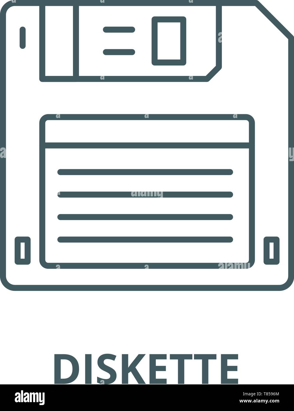 Diskette vector line icon, linear concept, outline sign, symbol Stock Vector Image & Art - Alamy