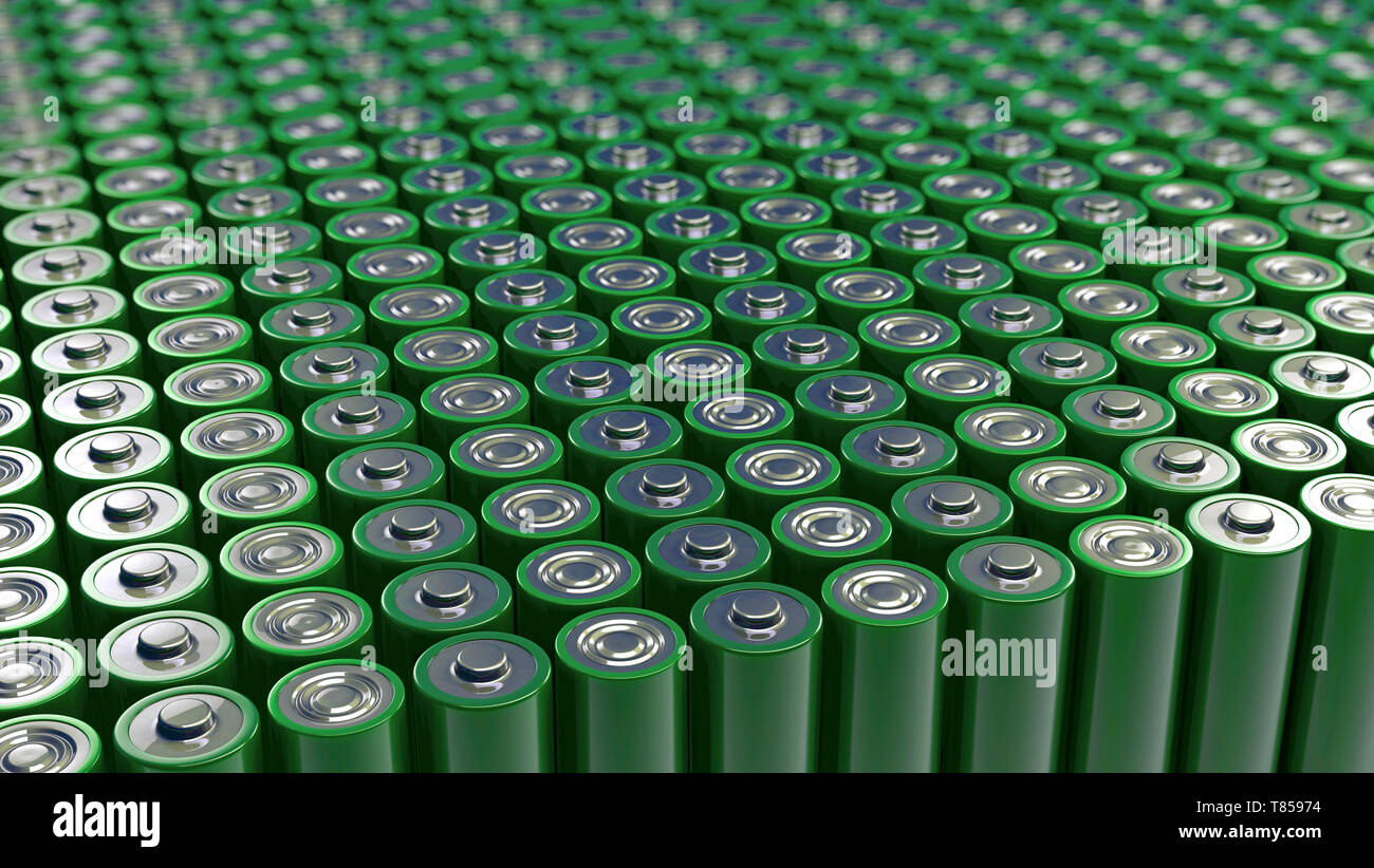 Rows of batteries, illustration Stock Photo - Alamy