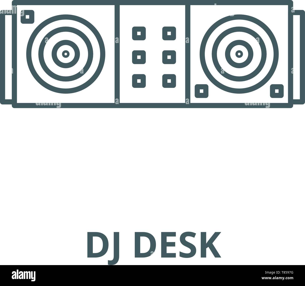 Dj desk vector line icon, linear concept, outline sign, symbol Stock ...