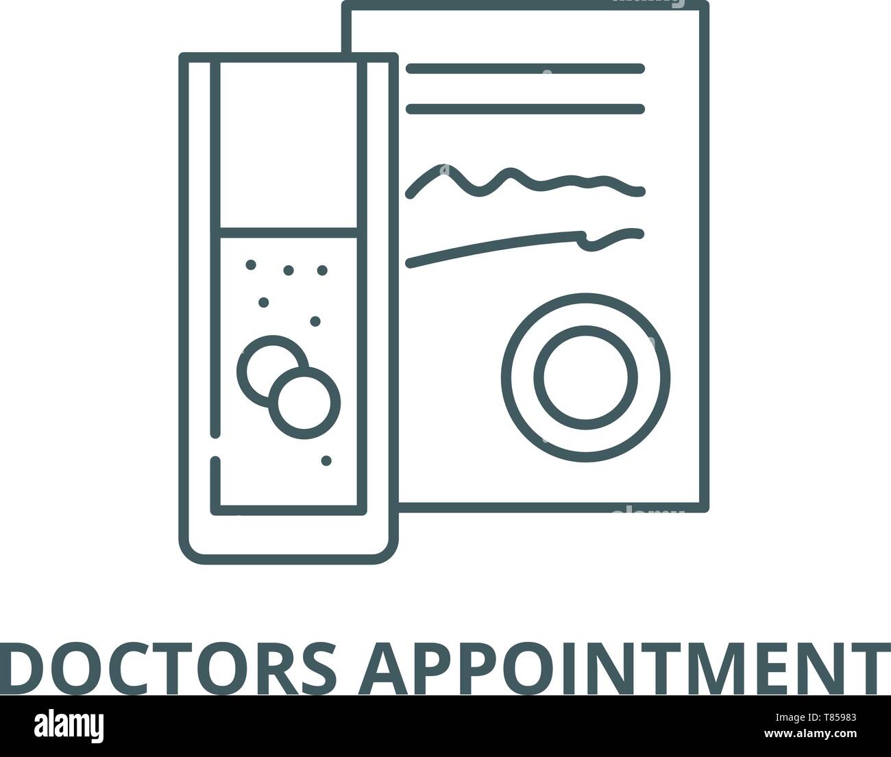 Doctors appointment vector line icon, linear concept, outline sign ...