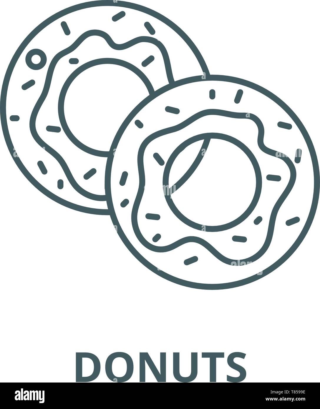 Donuts vector line icon, linear concept, outline sign, symbol Stock ...