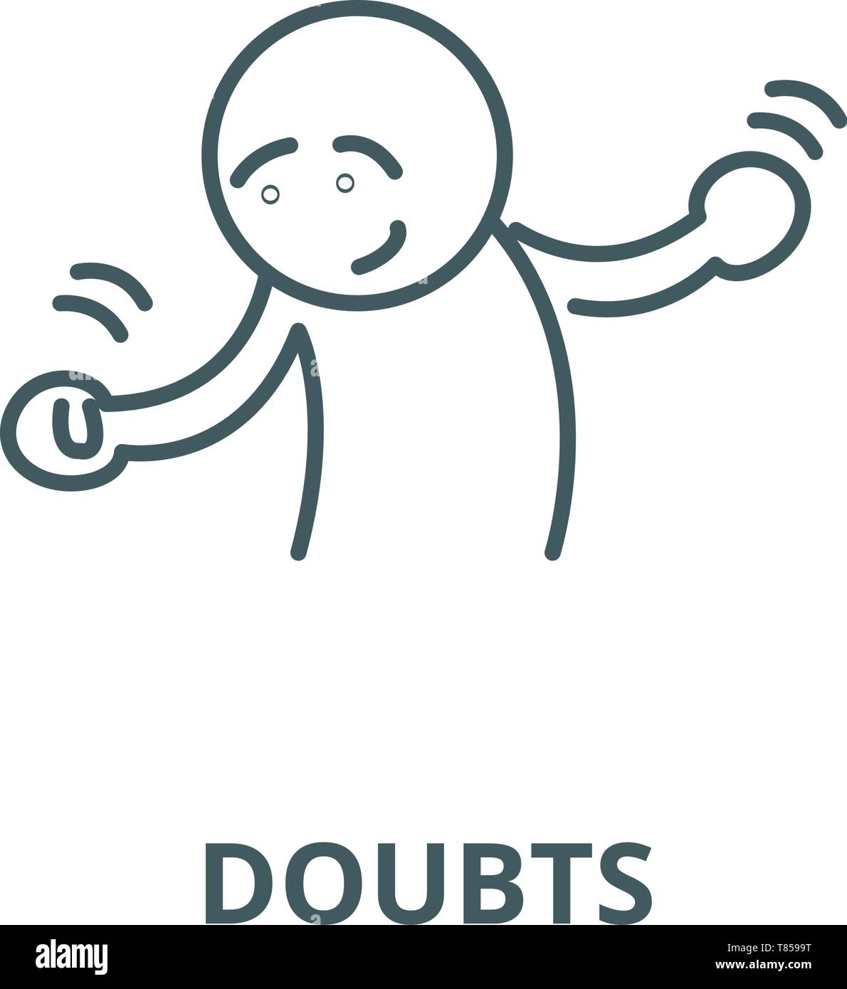 Doubts vector line icon, linear concept, outline sign, symbol Stock ...