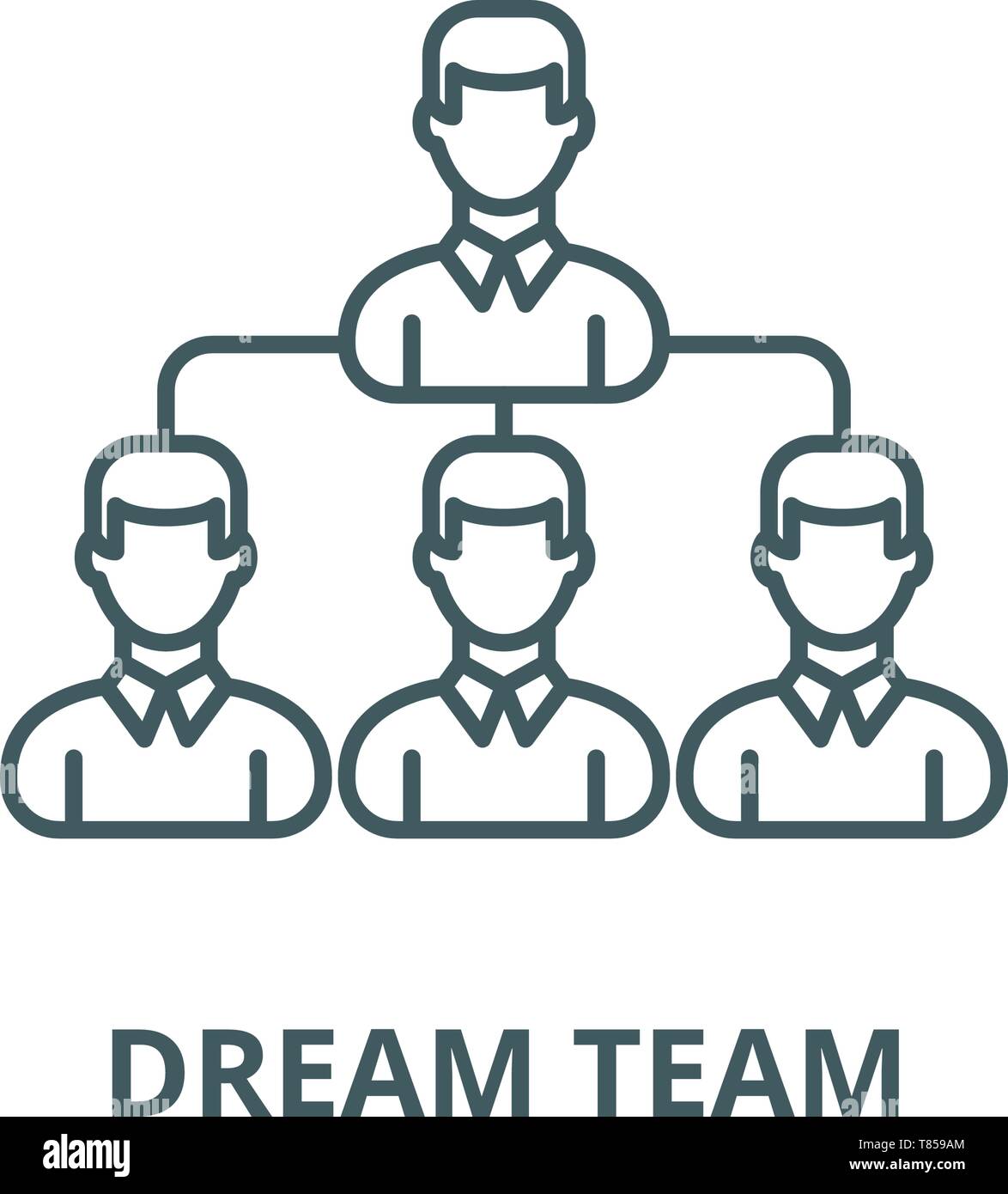 Dream team vector line icon, linear concept, outline sign, symbol Stock ...
