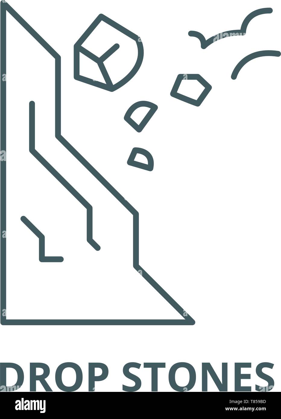 Drop stones carefully vector line icon, linear concept, outline sign ...