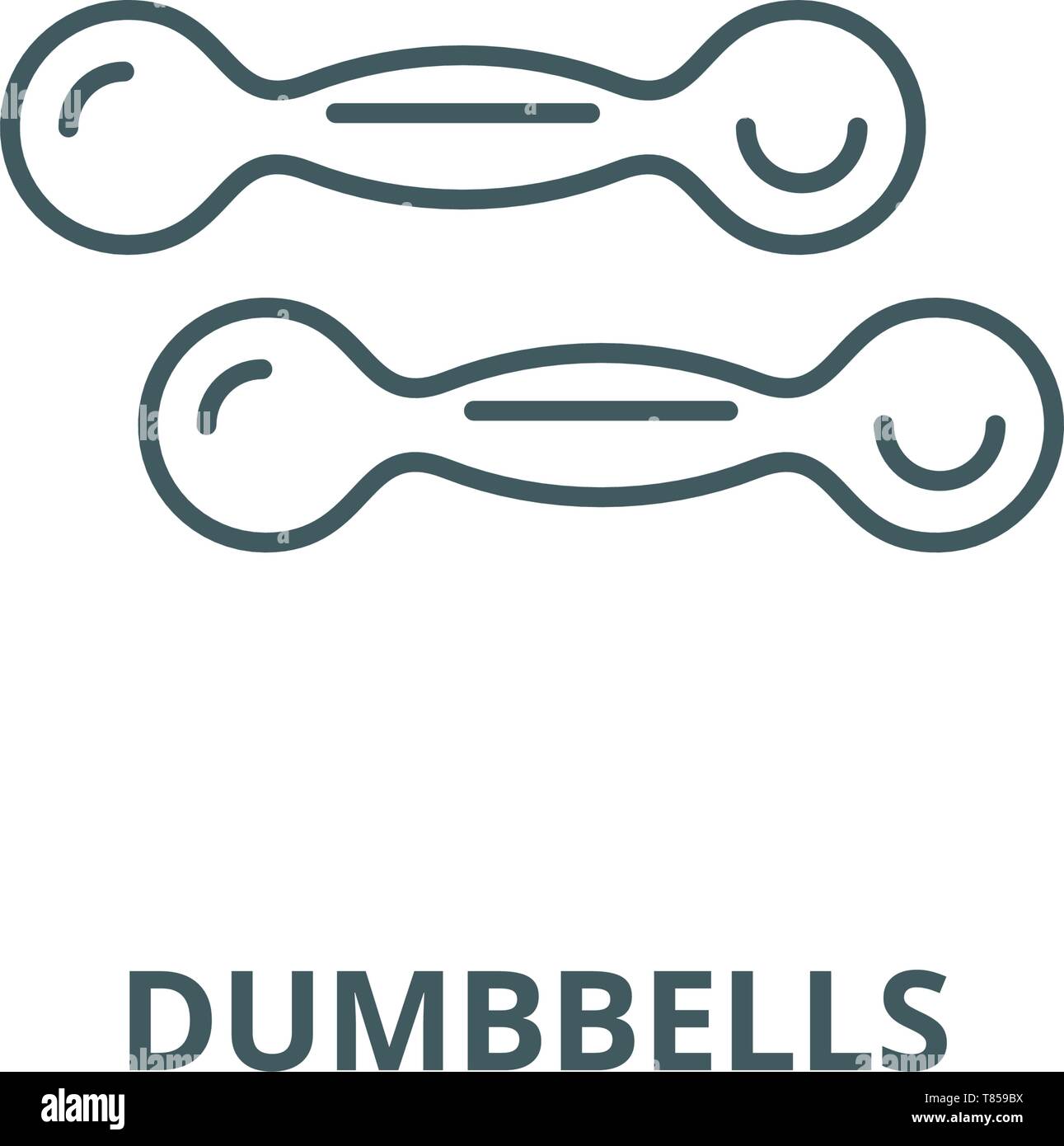 Dumbbells vector line icon, linear concept, outline sign, symbol Stock ...