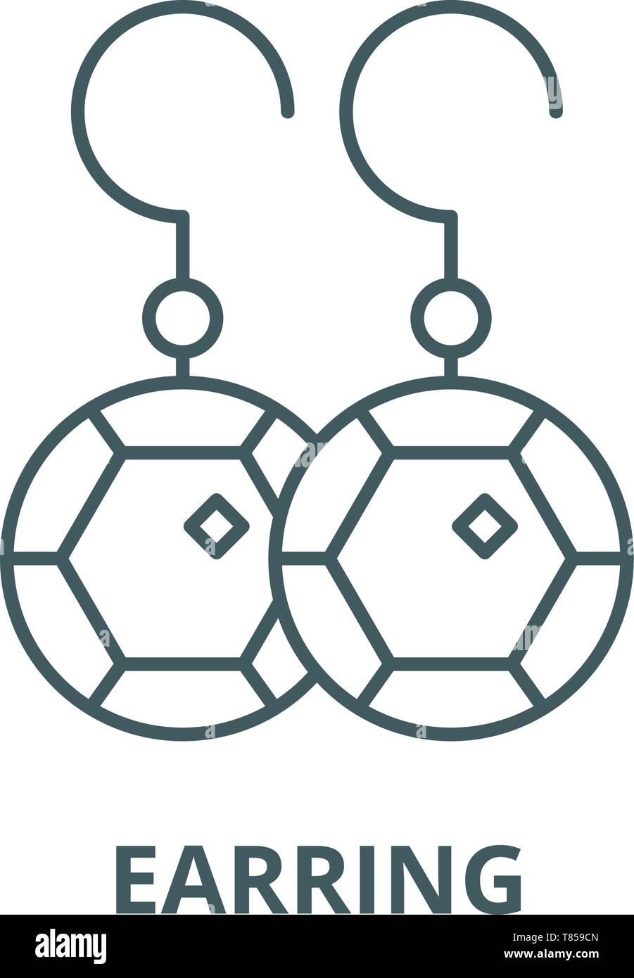 Earring vector line icon, linear concept, outline sign, symbol Stock ...
