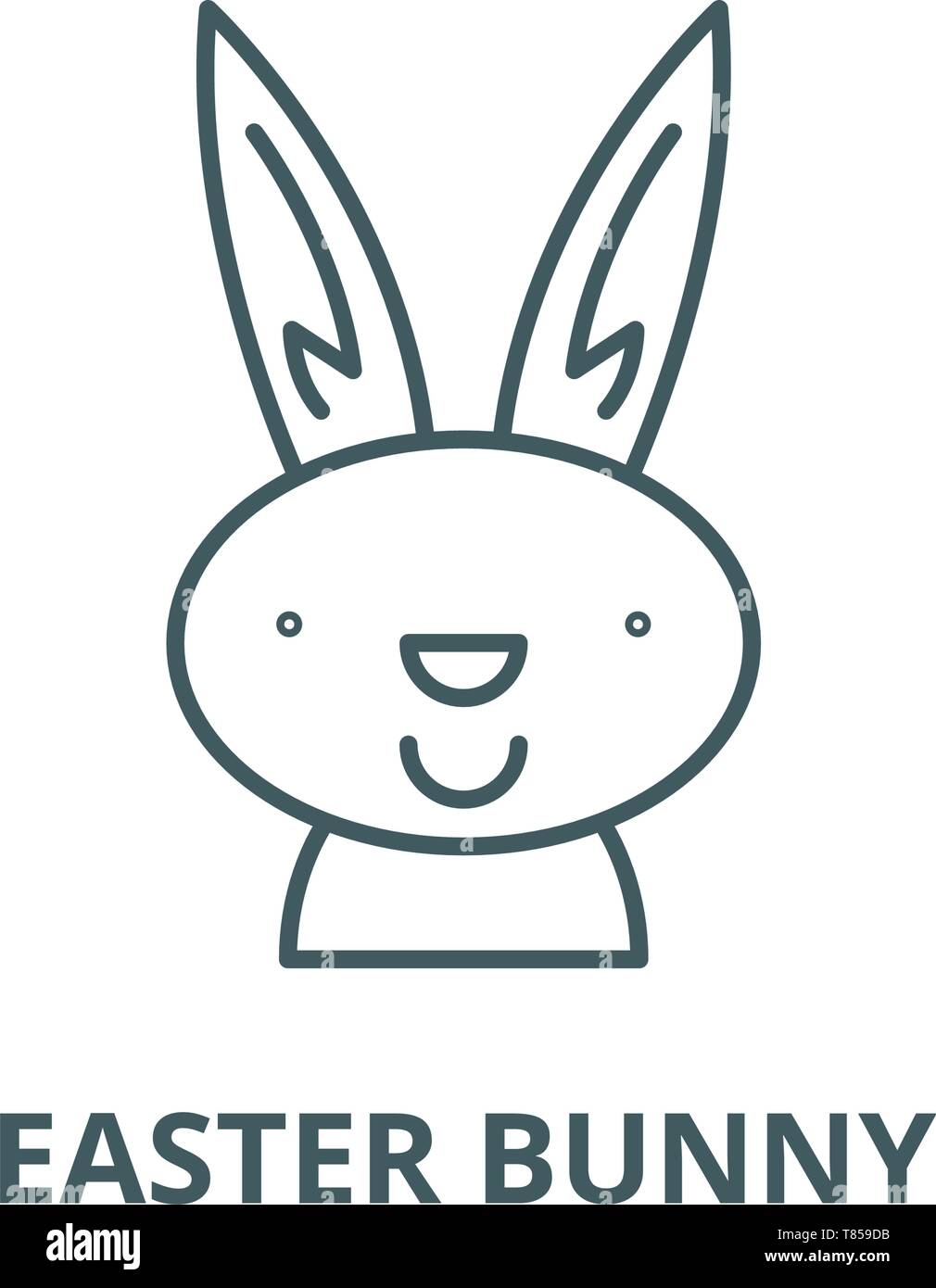 Easter bunny vector line icon, linear concept, outline sign, symbol ...