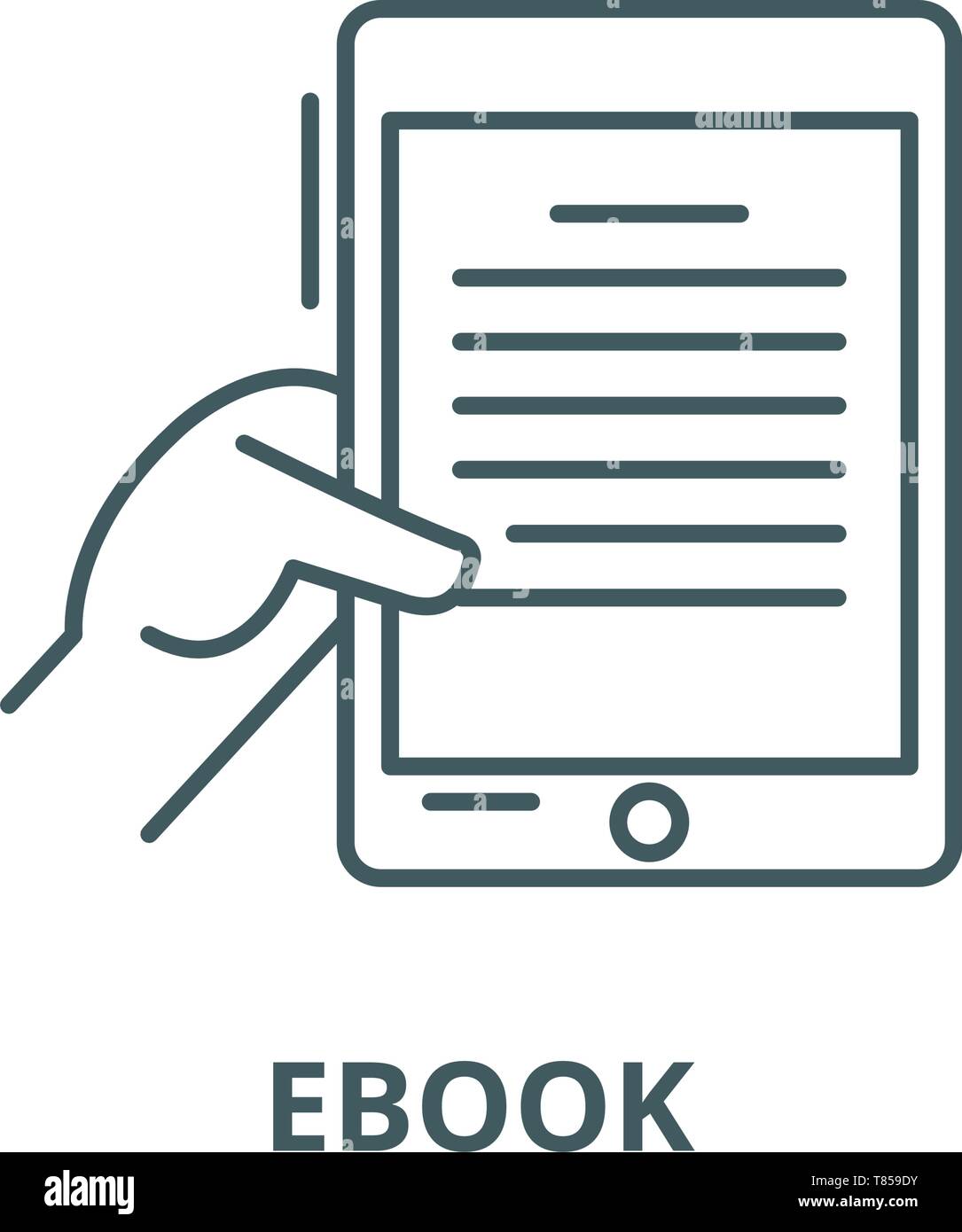 Ebook vector line icon, linear concept, outline sign, symbol Stock ...